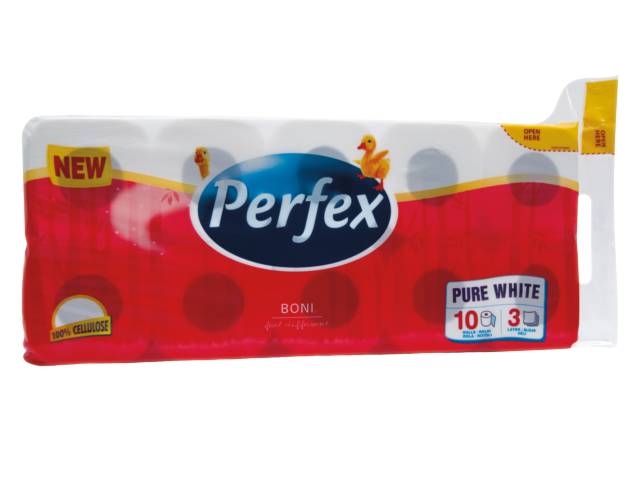 Toilet paper PERFEX pure white 10/1, 3-layers - Drenik ND